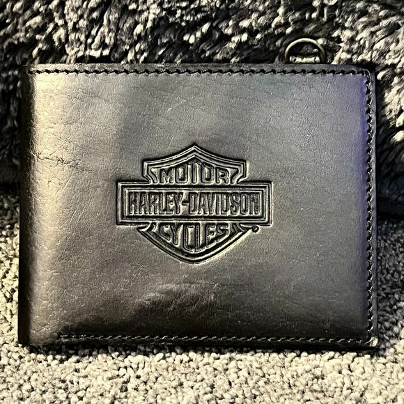Harley-Davidson | Bags | Harley Davidson Mens Bifold Leather Wallet ...